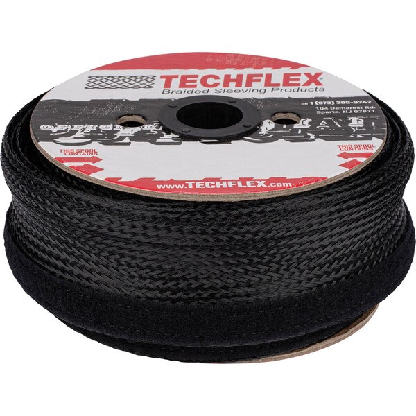 TechFlex FWN0.75BK-Black 3/4" Flexo Wrap with Hook and Loop 25 ft. Spool